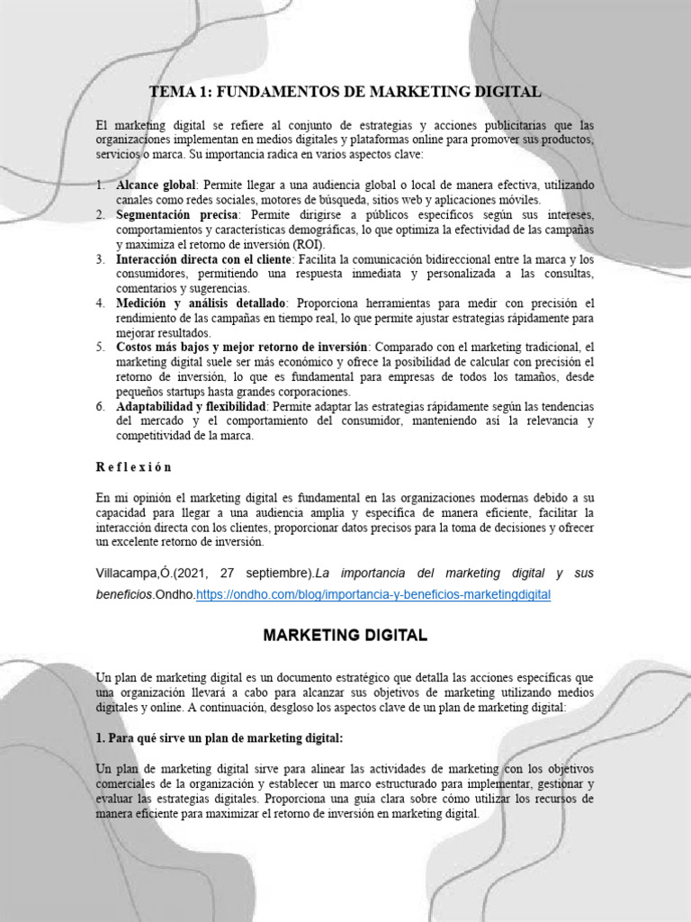 Tema 1. Fundamentos de Marketing Digital | PDF | Publicidad digital ...