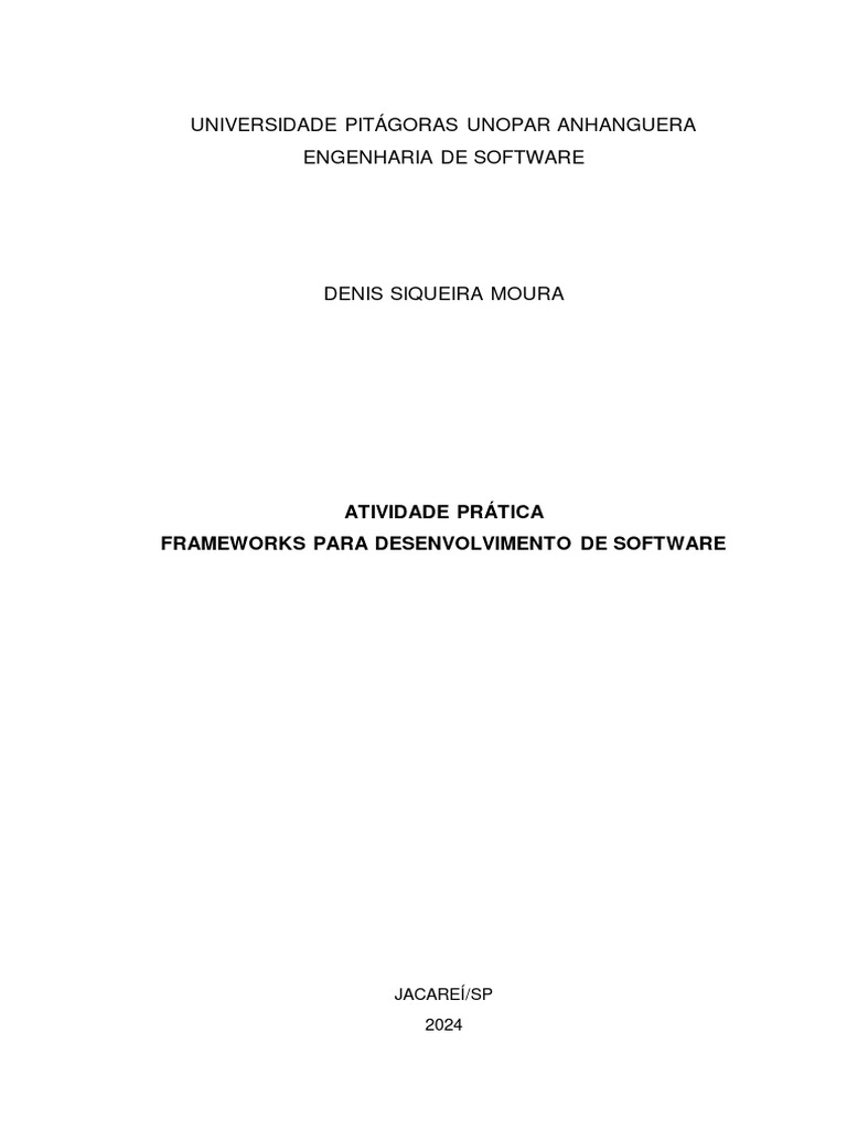 Aula Pratica Framework para Desenvolvimento de Software | PDF | Script Java | Rede mundial de ...