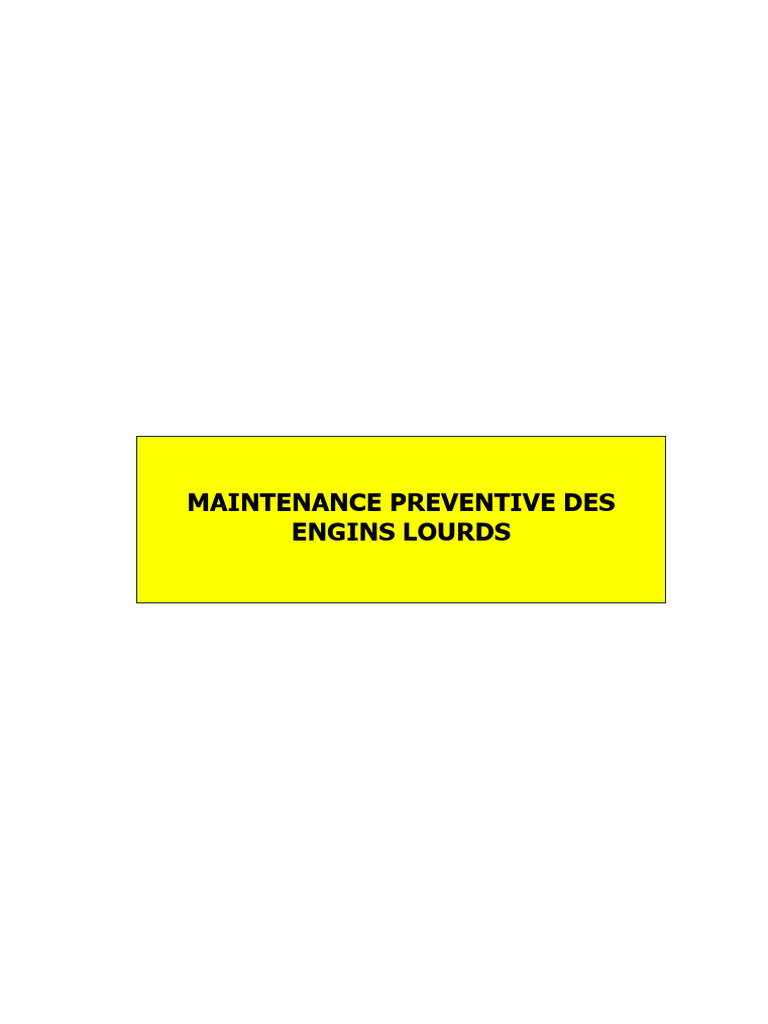 Maintenance Preventive Des Engins Lourds | PDF | Huile de moteur | Piston