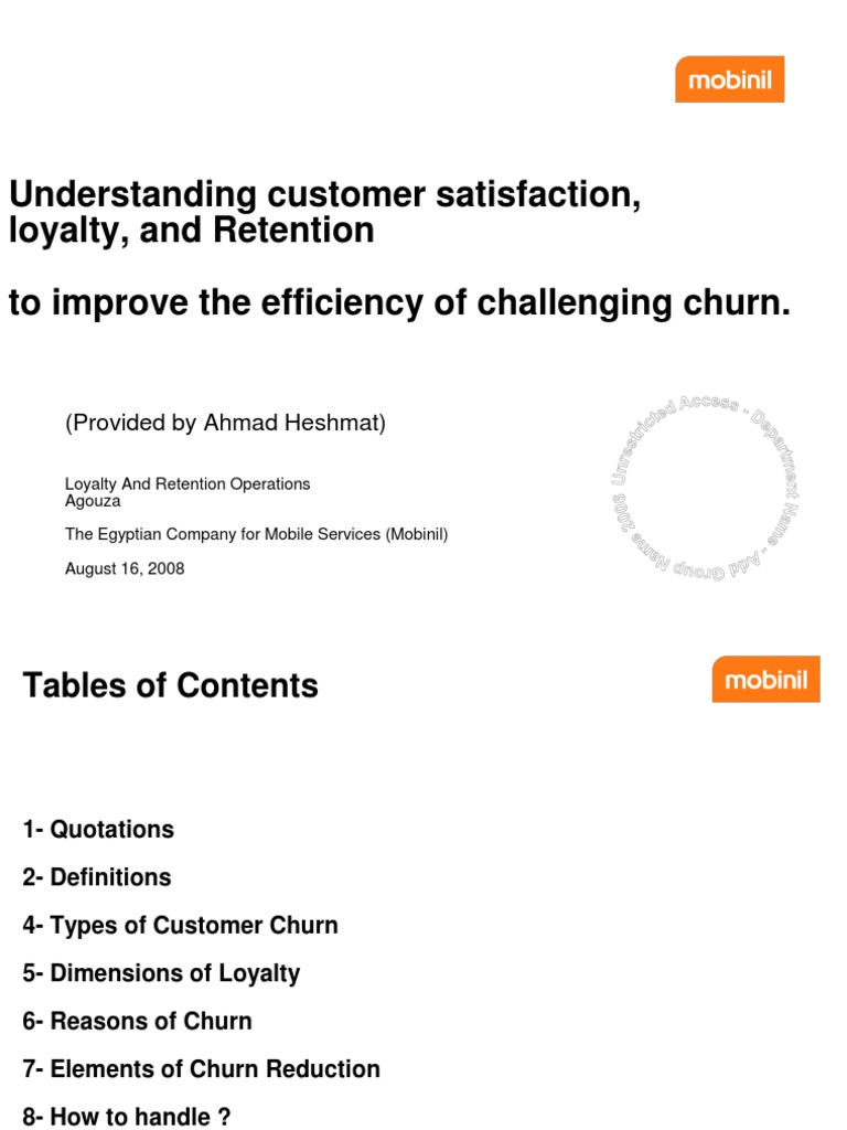 Customer Churn Retention Publishingl | PDF | Customer Satisfaction ...