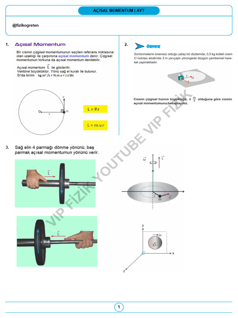 Açisal Momentum - Ayt | PDF