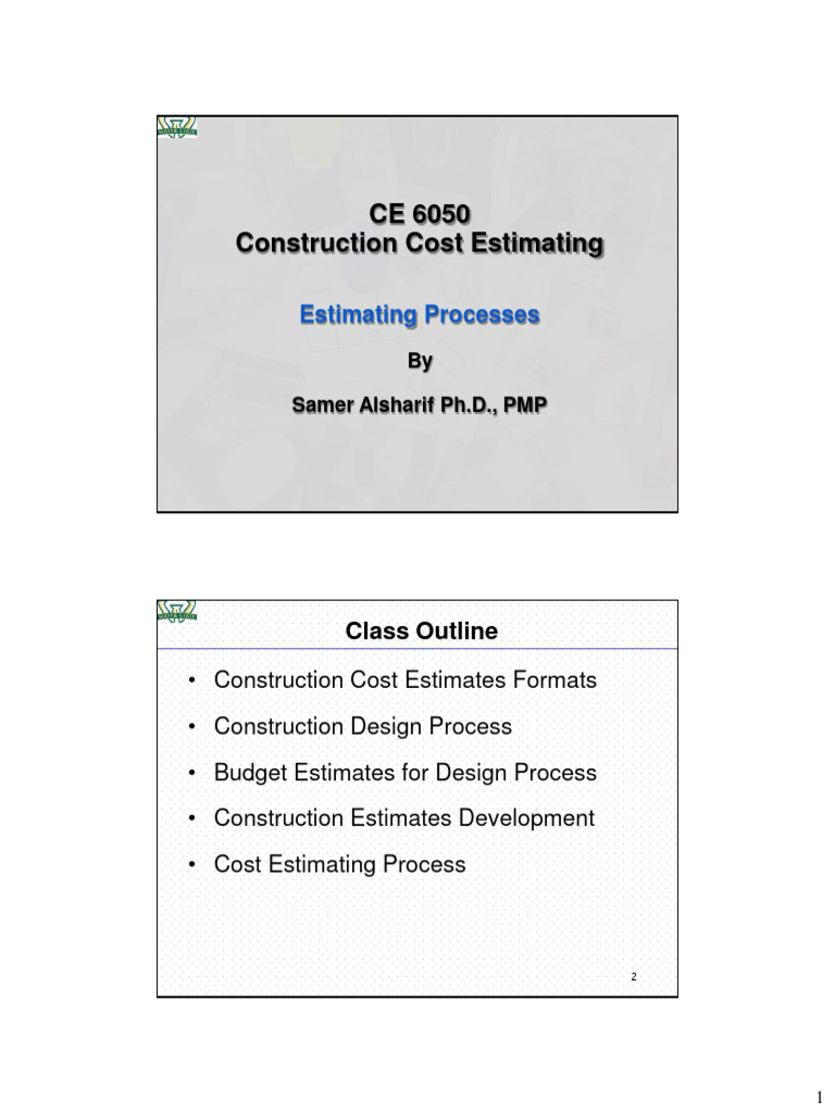 Estimating Processes | Download Free PDF | Business