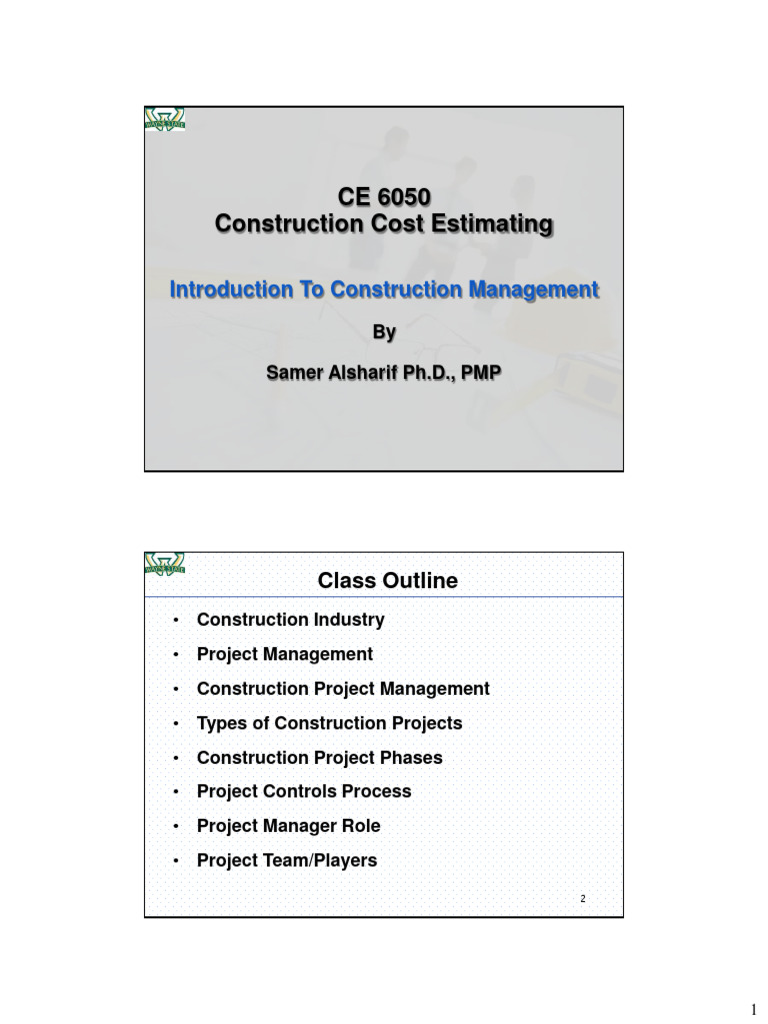 Introduction To Construction Management | PDF | Project Management | Safety