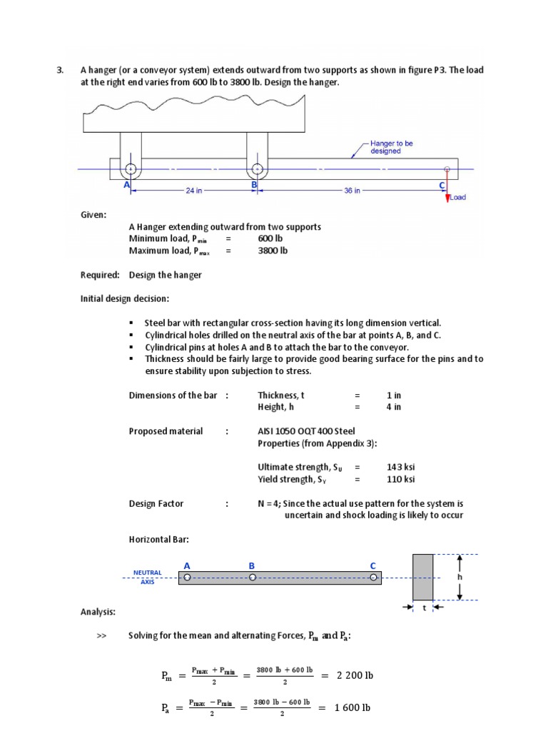 Problem 3 - Hanger | Download Free PDF | Strength Of Materials | Bending
