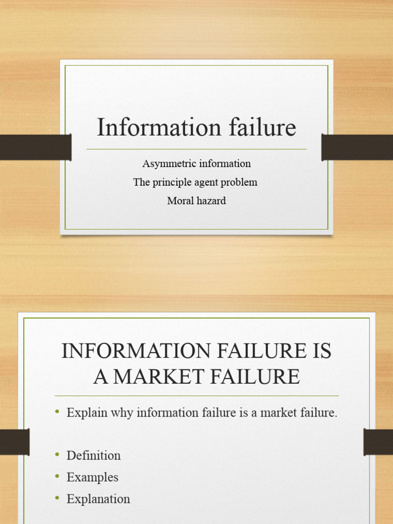 Understanding Information Failure in Markets | PDF | Adverse Selection ...