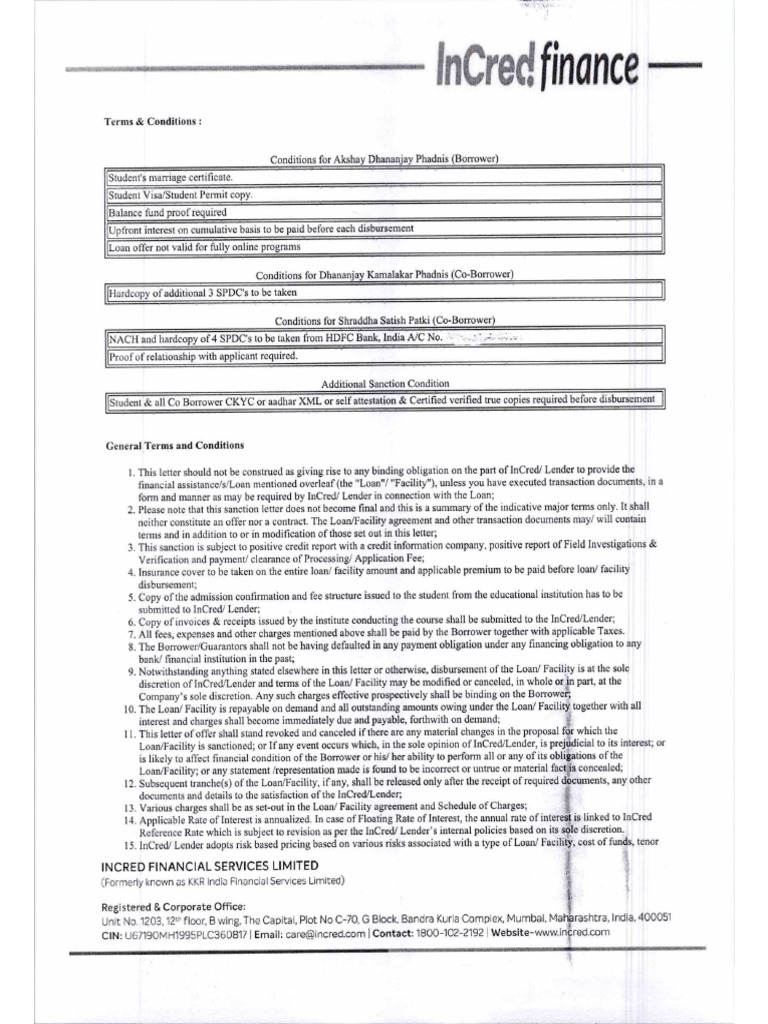 Sanction Letter Sample-2 | PDF