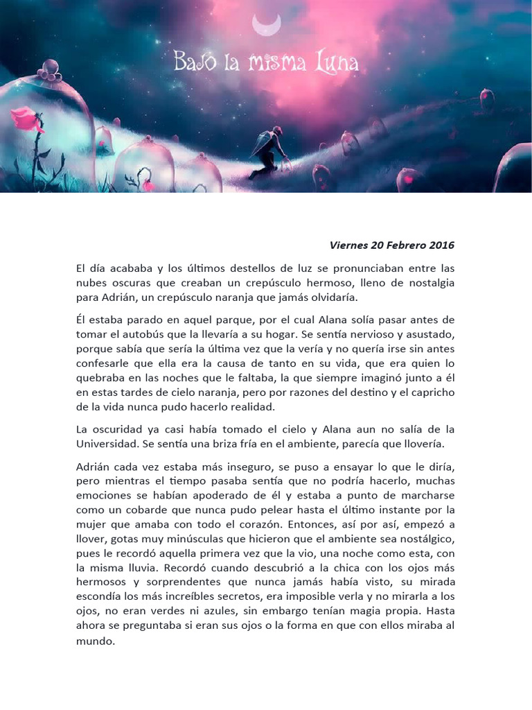 Bajo-la-Misma-Luna | Descargar gratis PDF | Cielo | Amor