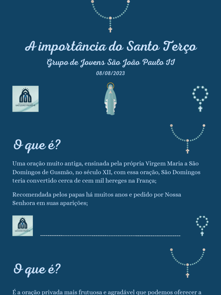 A Importância Do Santo Terço Pdf Rosário Oração