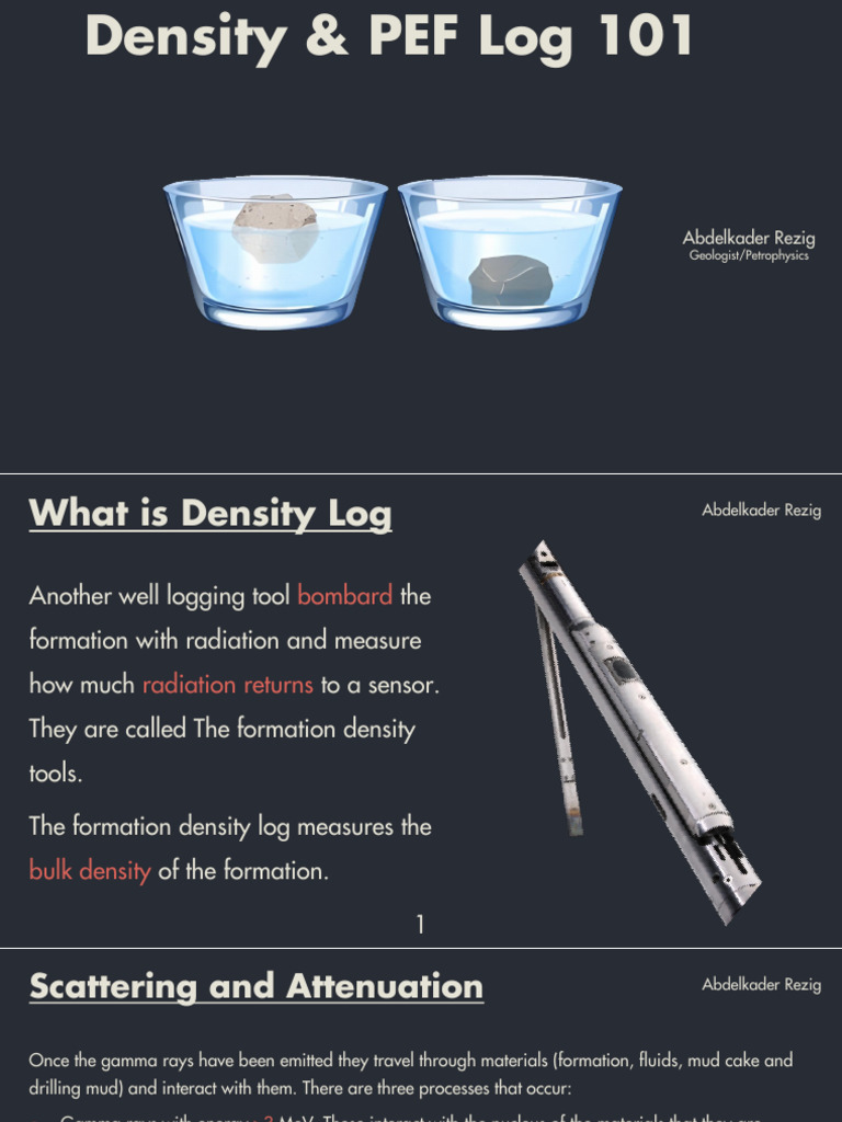 Density & PEF Log 101 | Download Free PDF | Gamma Ray | Electron