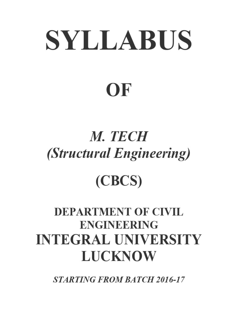 Civil Engineering-M.Tech (Structural Engg.) - First Year - CBCS | PDF ...