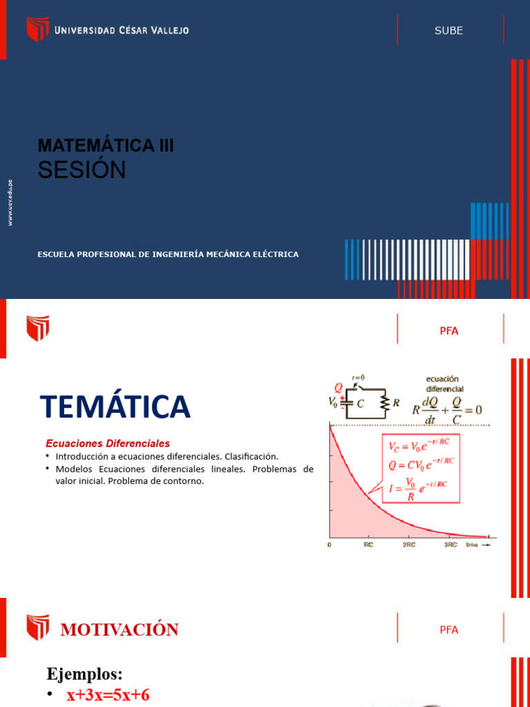 Sesión: Matemática Iii | PDF | Ecuaciones | Ecuaciones diferenciales