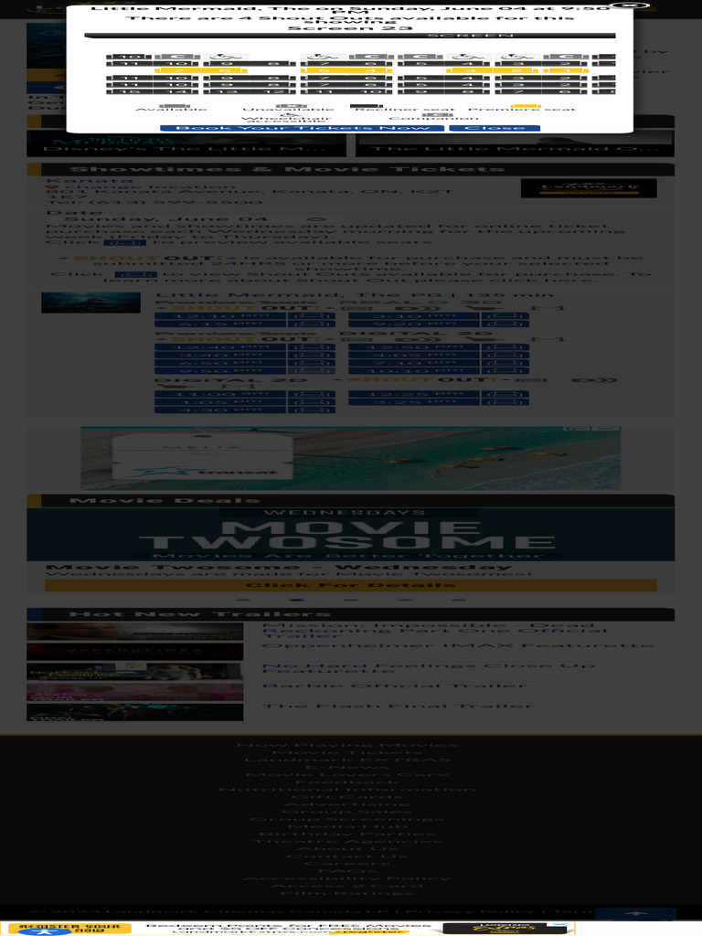 Little Mermaid, The Showtimes, Movie Tickets & Trailers Landmark Cinemas 2 | PDF | Movie Theater