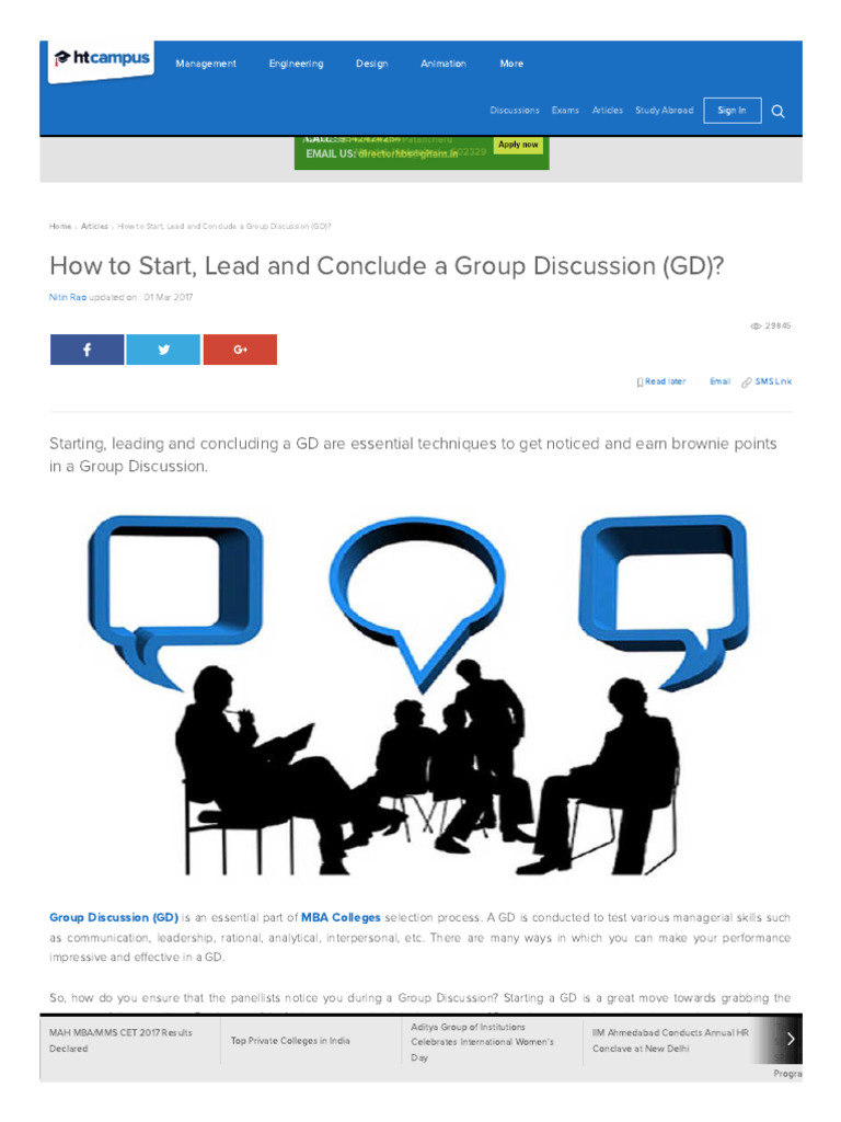How to Initiate, Lead and Conclude a Group Discussion (GD) | PDF