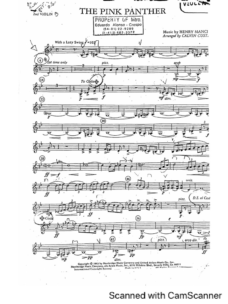 La Pantera Rosa-Violín II | PDF