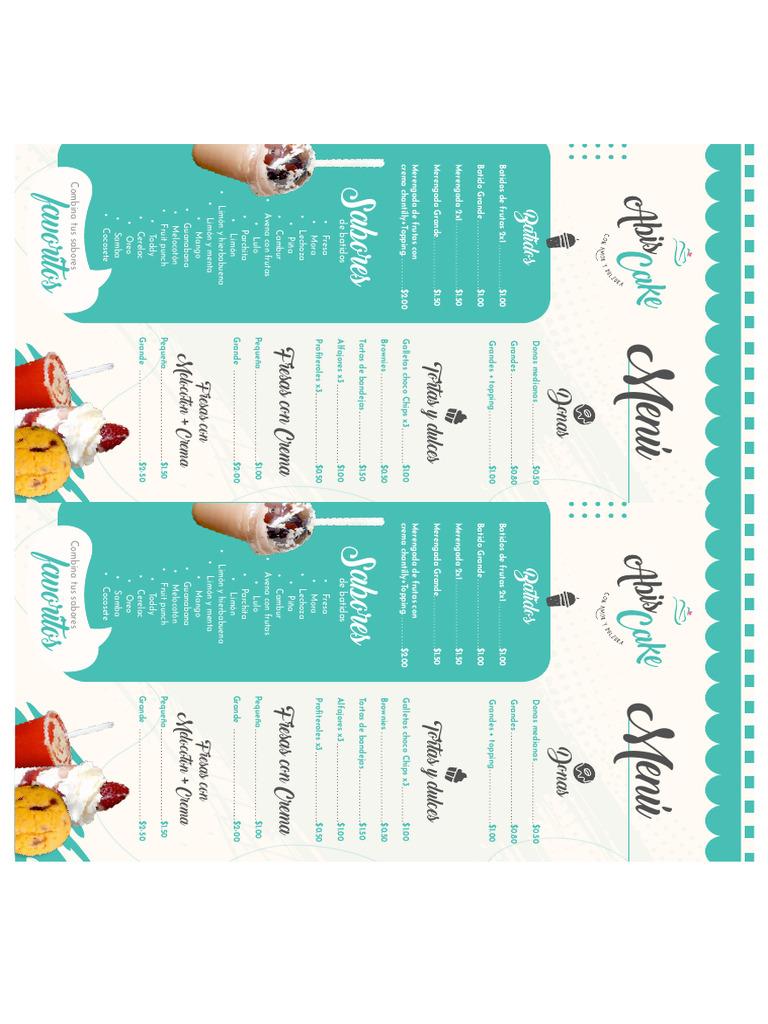 Menu | PDF | Plantas comestibles | Frutas comestibles