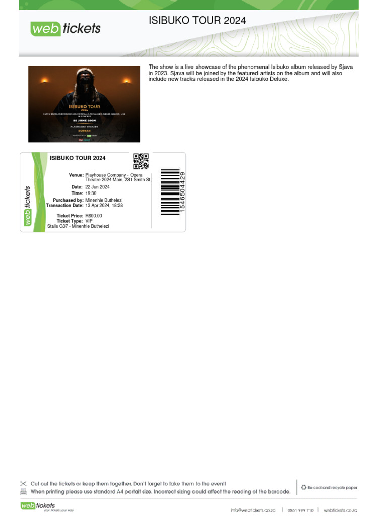 Ticket For ISIBUKO TOUR 2024 | PDF