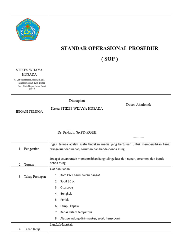 Sop Irigasi Telinga Benar | PDF