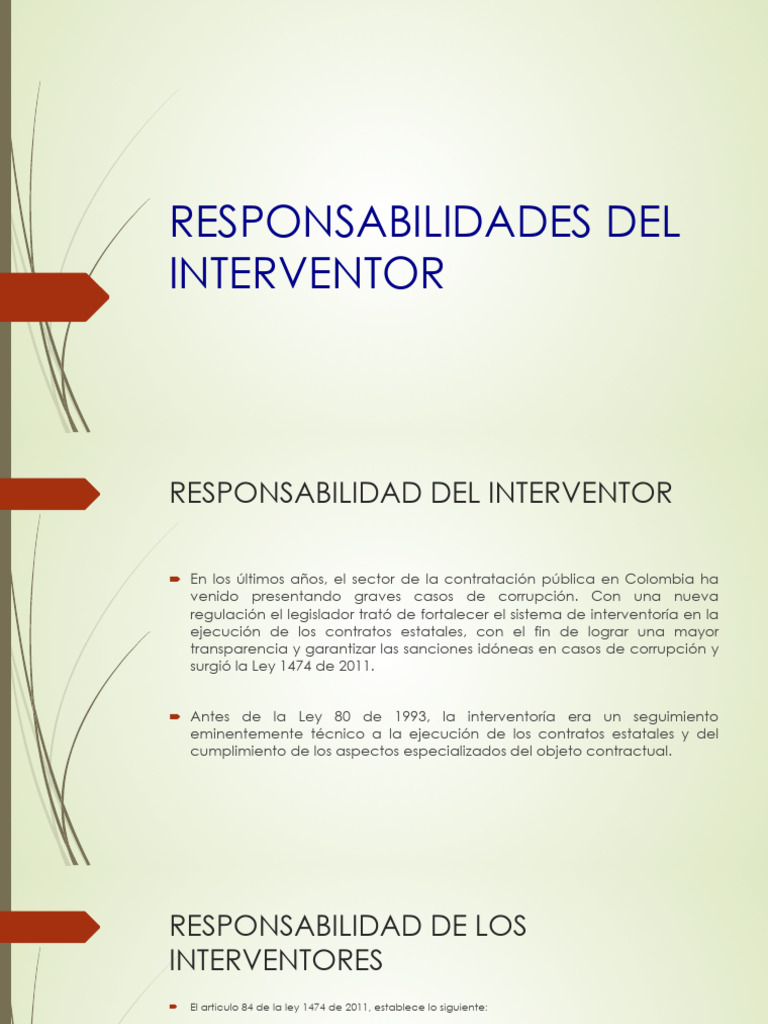 Responsabilidades del Interventor en Colombia | PDF | Corrupción ...