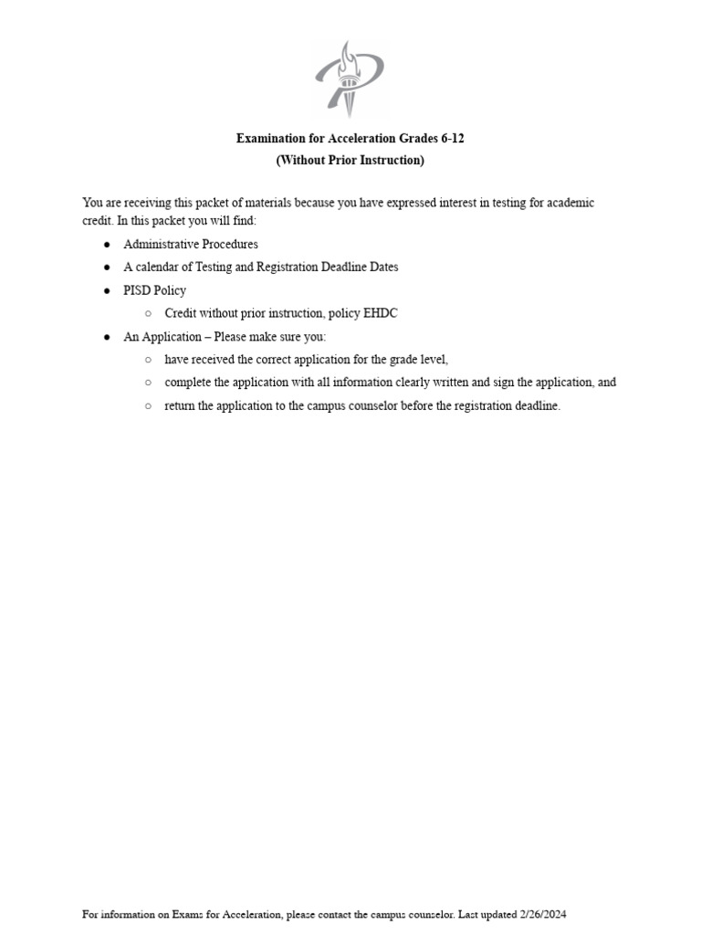 CBE Testing Calendar and Procedures 2024-25 | PDF | Course Credit ...