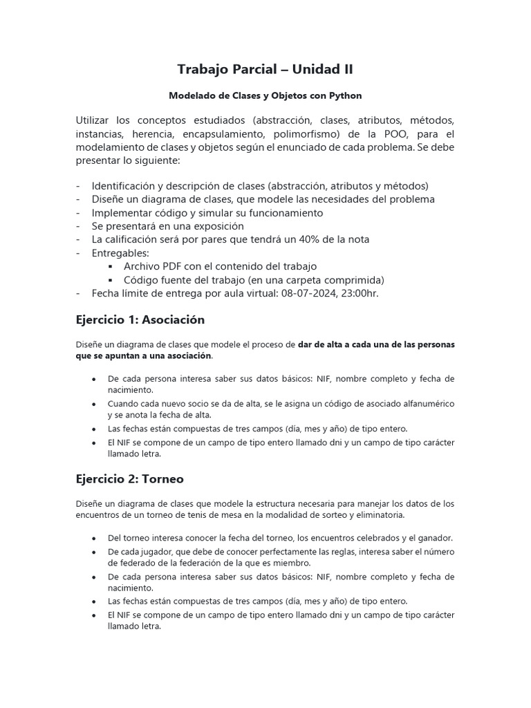 Modelado de Clases y Objetos en Python | PDF | Objeto (informática ...