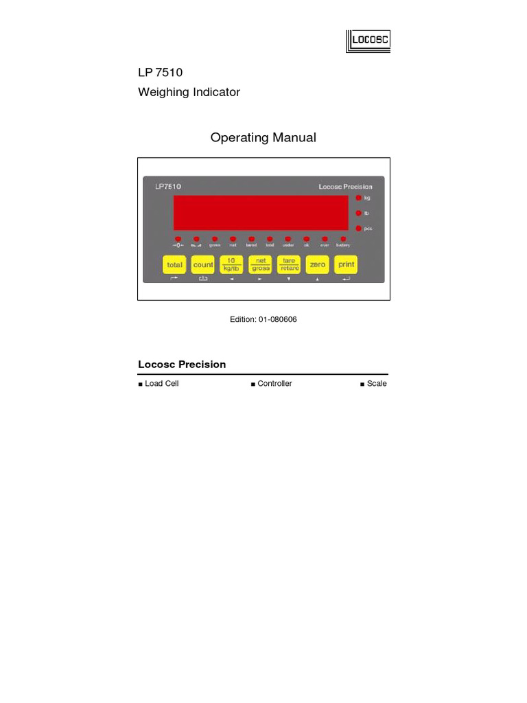 LP7510 Weighing Indicator Manual | PDF | Weighing Scale | Analog To ...