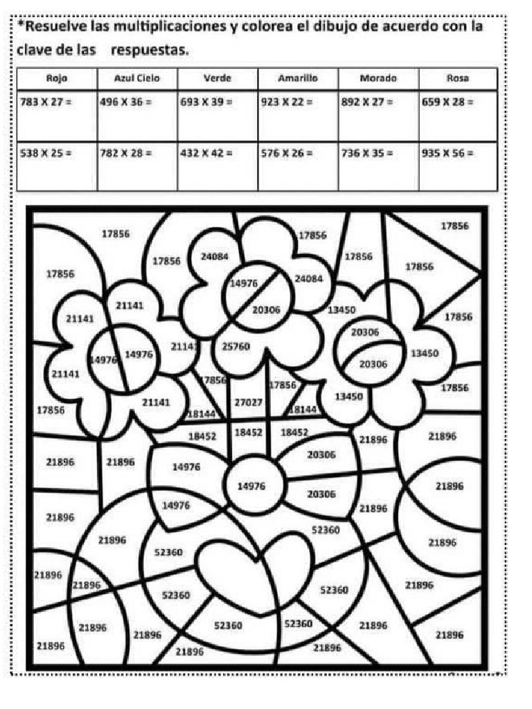 Multiplica y Colorea | PDF
