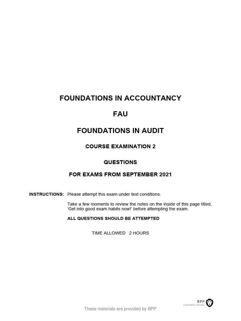 FAU MOCK 2 | Download Free PDF | Audit | Financial Audit