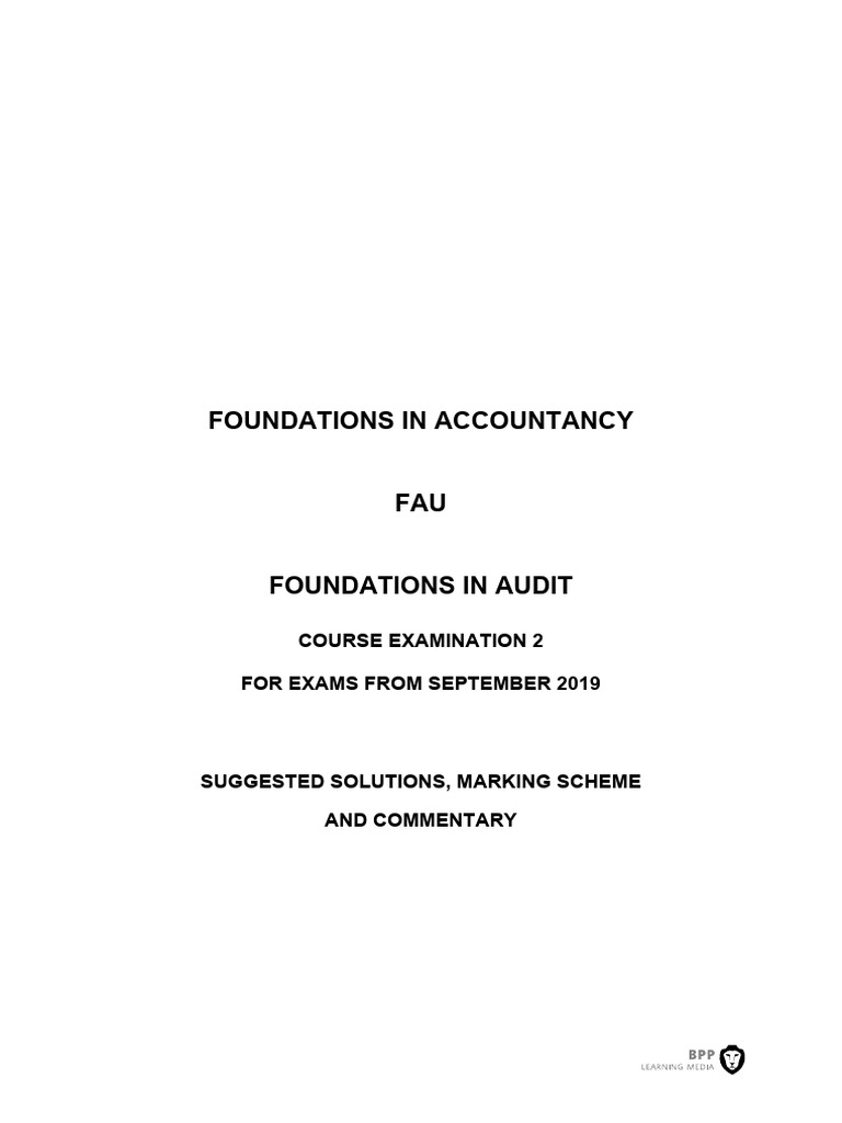 FIA FAU Course Exam 2 Answers | PDF | Audit | Internal Control