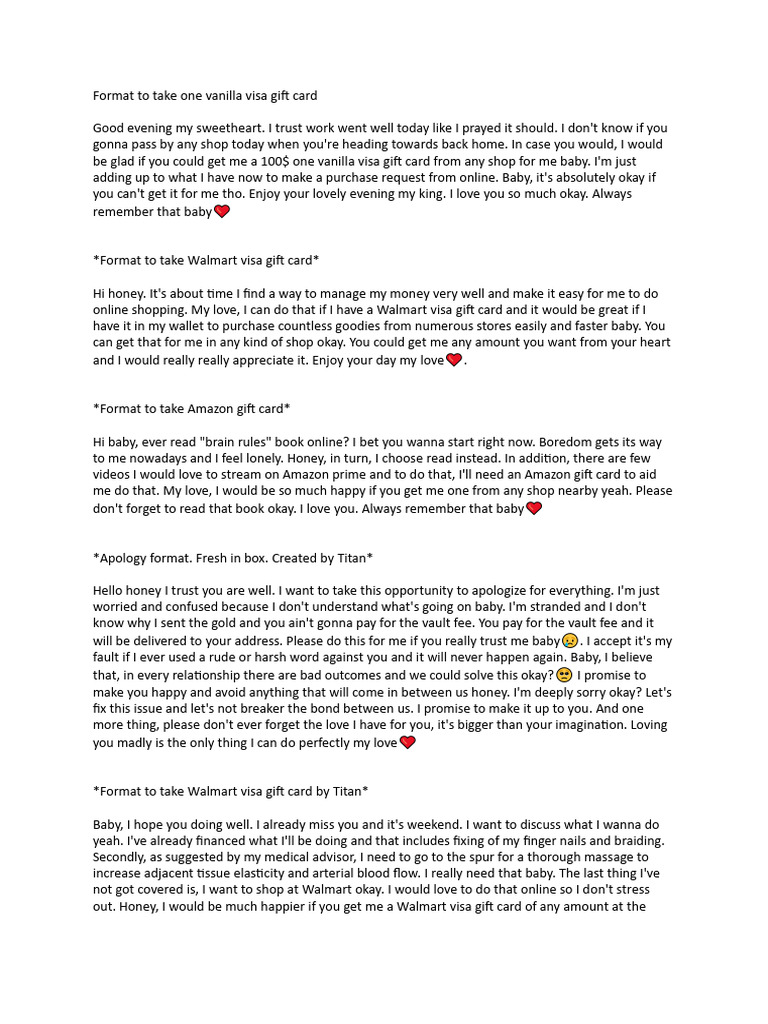 Gift Card Format | PDF