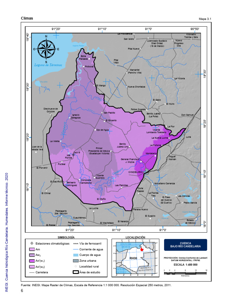 Mapa Climas y Recursos Río Candelaria | PDF | México | Ciencias de la ...