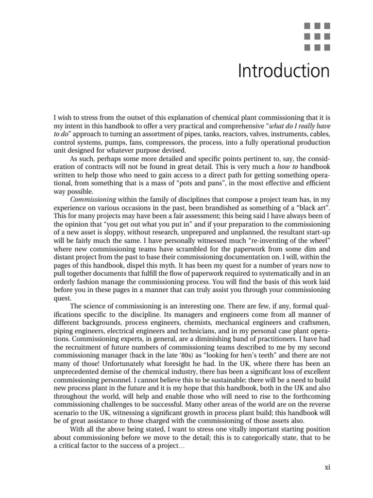Introduction - 2012 - Chemical and Process Plant Commissioning Handbook ...
