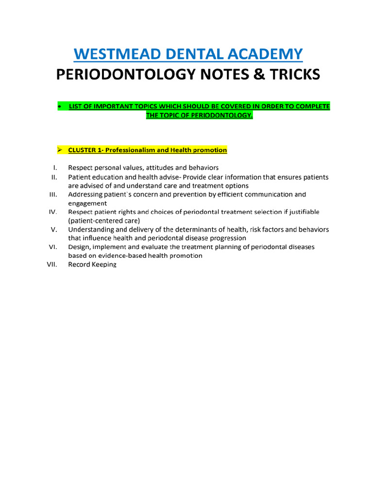 Perio Tips and Tricks | PDF