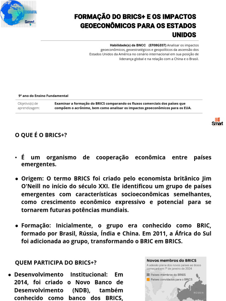 Formação Do BRICS e Os Impactos Geoeconômicos para Os Estados Unidos ...