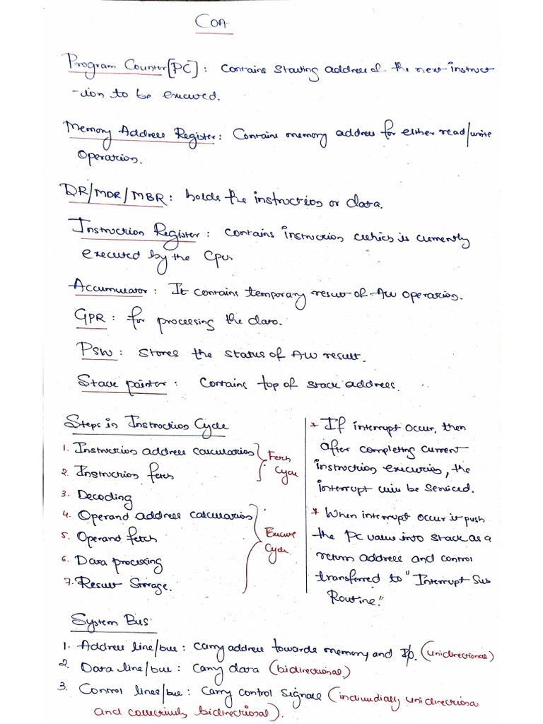 COA Short Notes | PDF