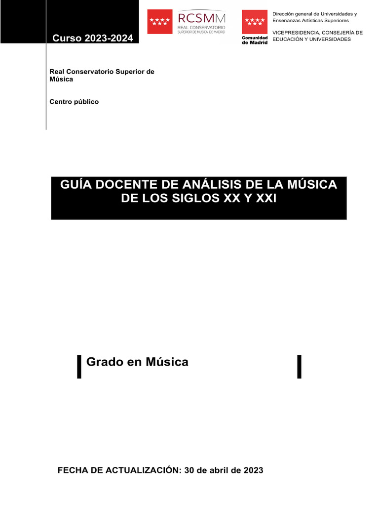 CO - 04 Analisis de La Musica de Los Siglos XX y XXI | PDF | Evaluación ...