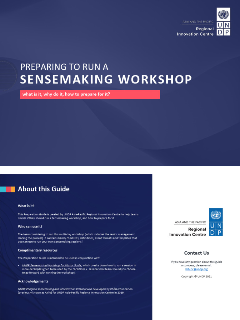 UNDP RBAP Sensemaking Workshop Preparation Guide Public Version 2021 | PDF | Innovation | United ...