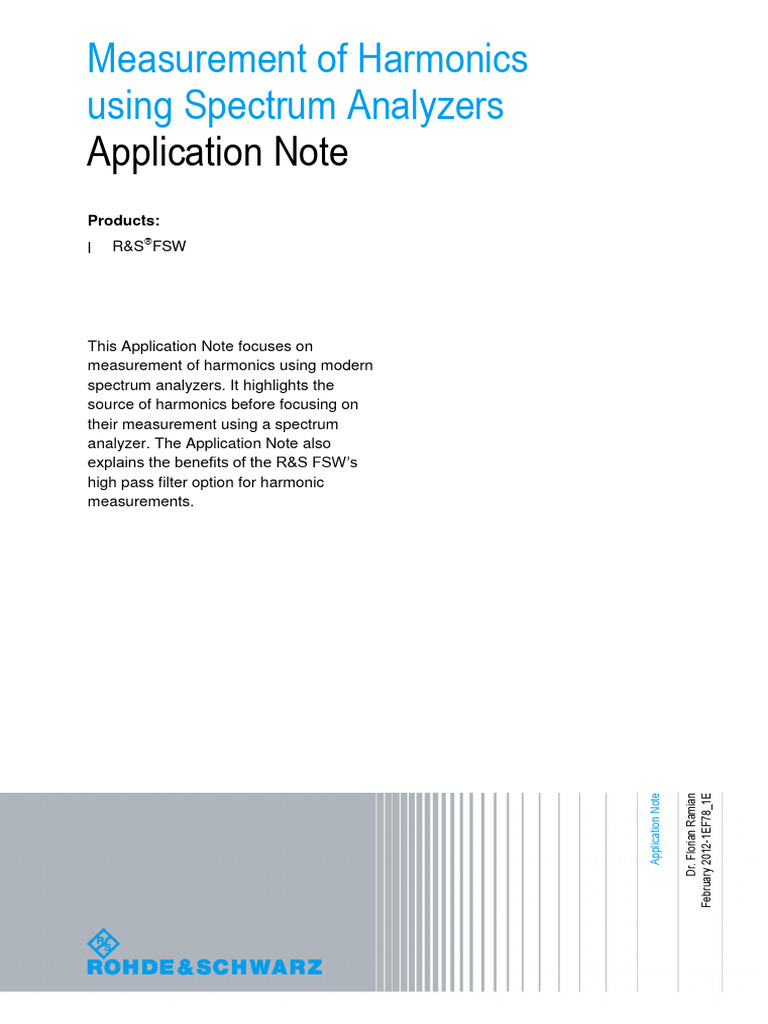 Measurement of Harmonics Using Spectrum Analyzers | PDF | Decibel | Microwave