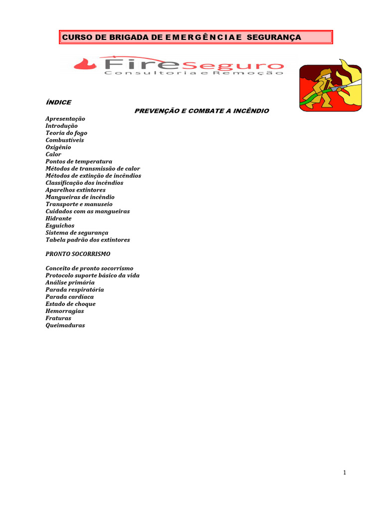 Apostila Brigada de Incendio | PDF | Combustão | Incêndios