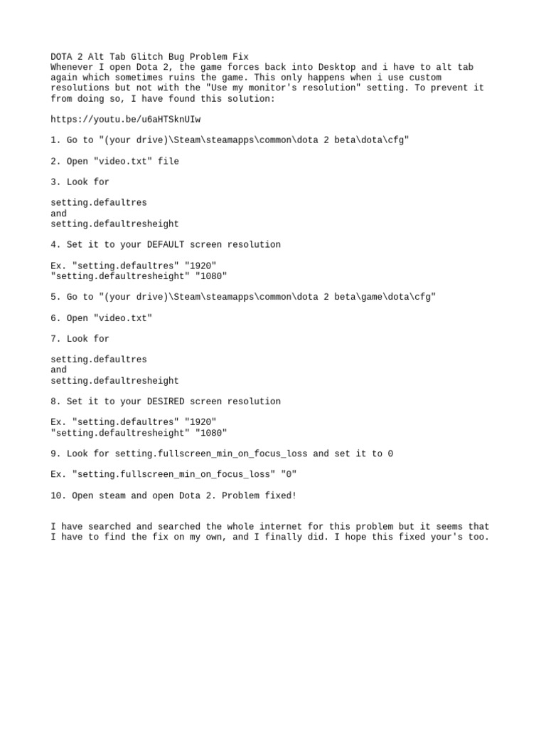 Resolver Problemas de Alt Tab Dota 2 | PDF