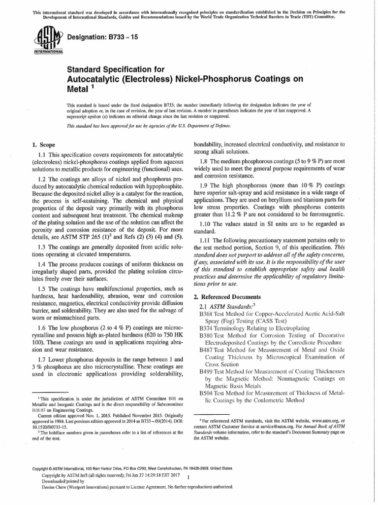 Astm B733 - 15 | PDF