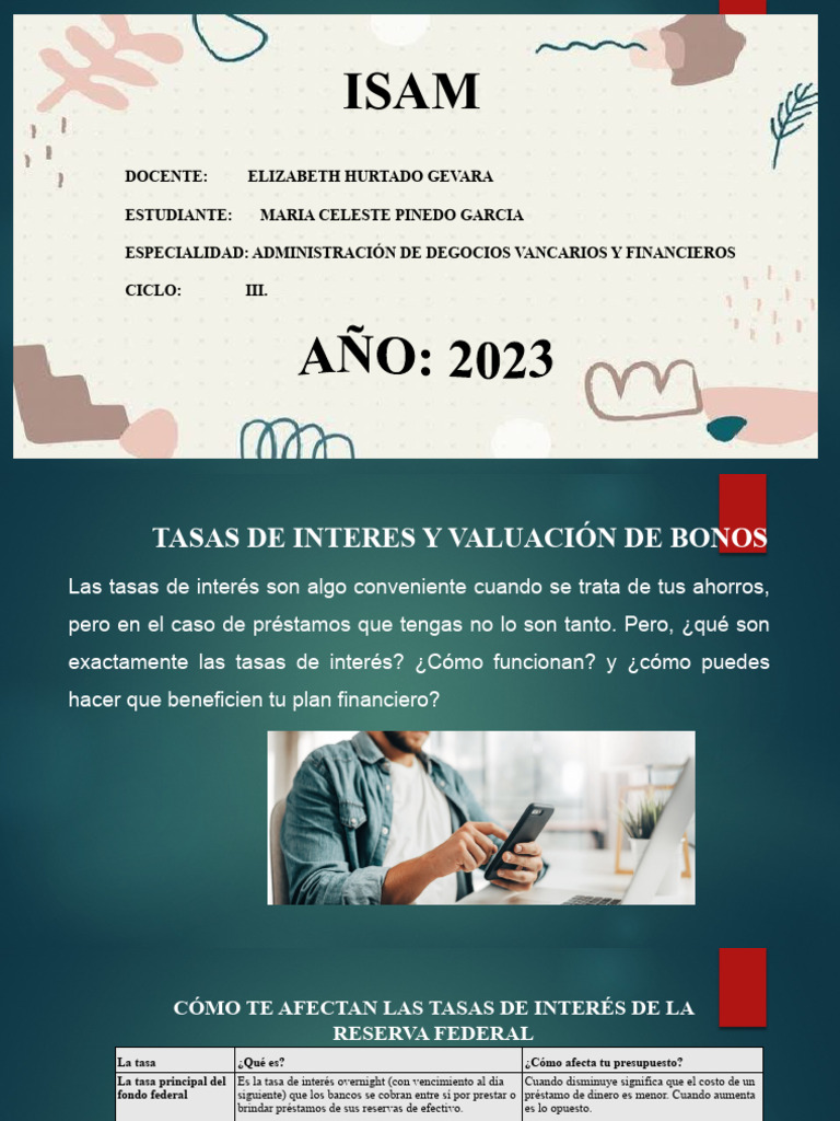 Diapositivas de Tasas de Intereses y Valuacion de Bonos | PDF | Interés | Tasas de interés