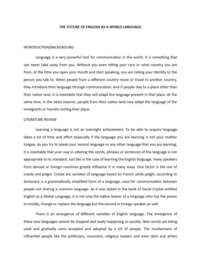 The Future of English As A World Language | PDF | English Language | Linguistics