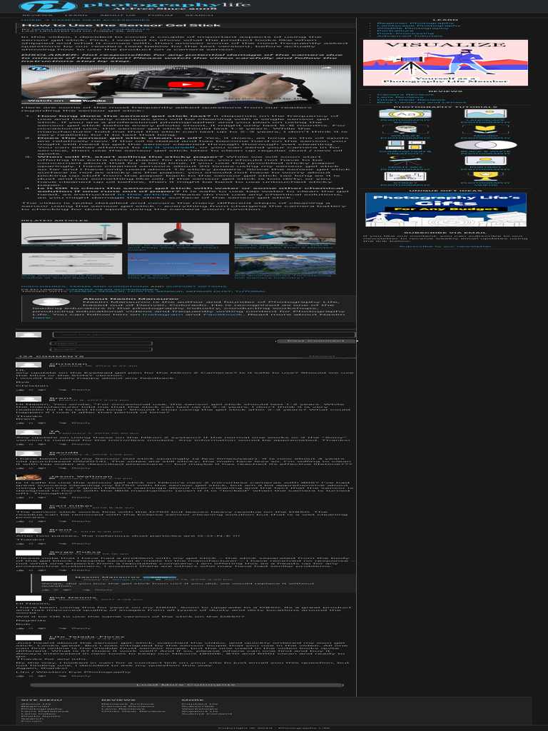 How To Use The Sensor Gel Stick | PDF | Camera | Digital Single Lens ...