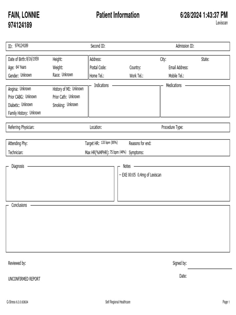 Stress Test Report for Physician | PDF | Electrocardiography | Visual ...