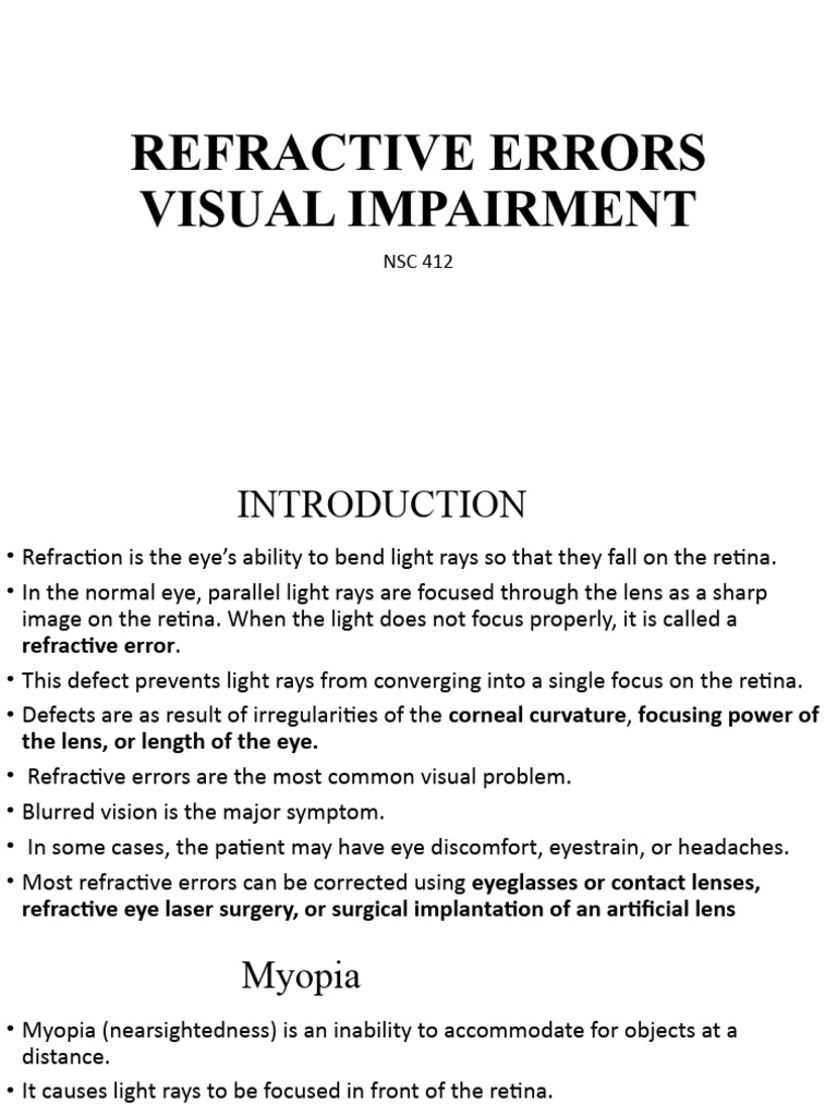 Refractive Errors | PDF | Myopia | Visual Impairment