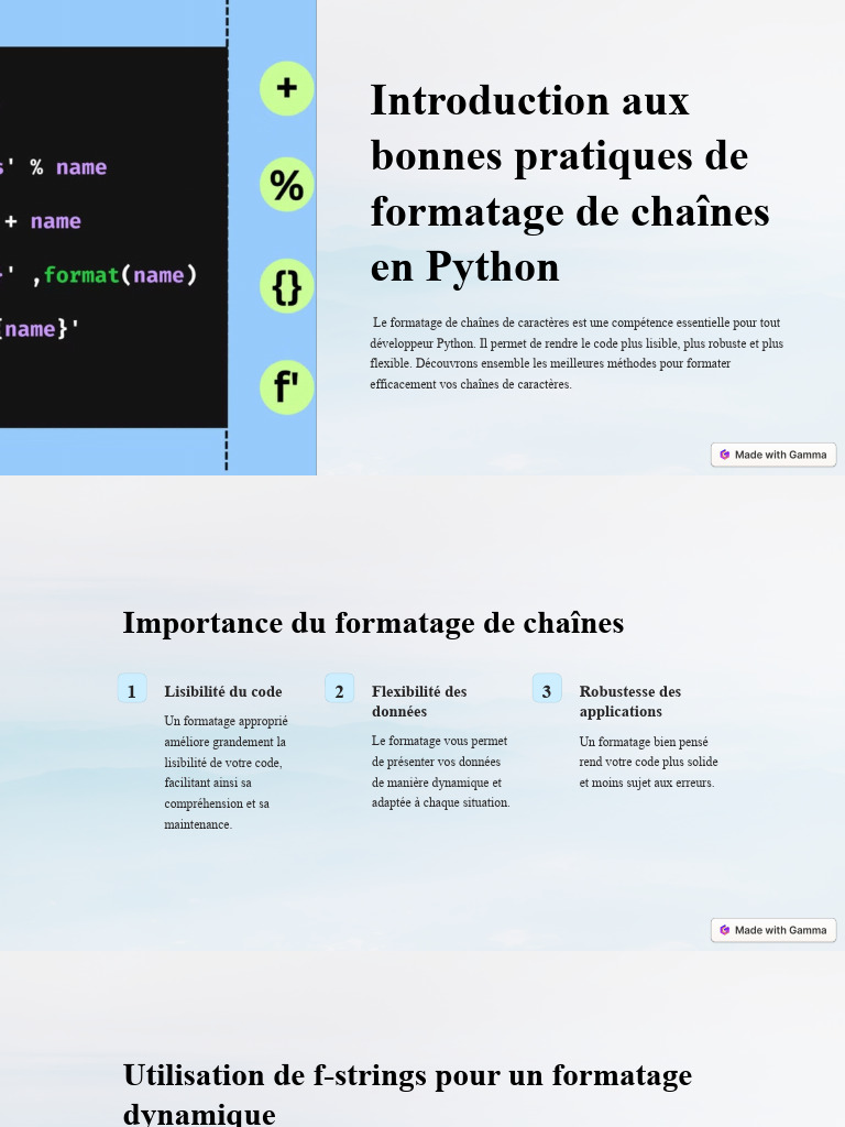 Introduction Aux Bonnes Pratiques de Formatage de Chaines en Python | PDF | Python (Langage de ...