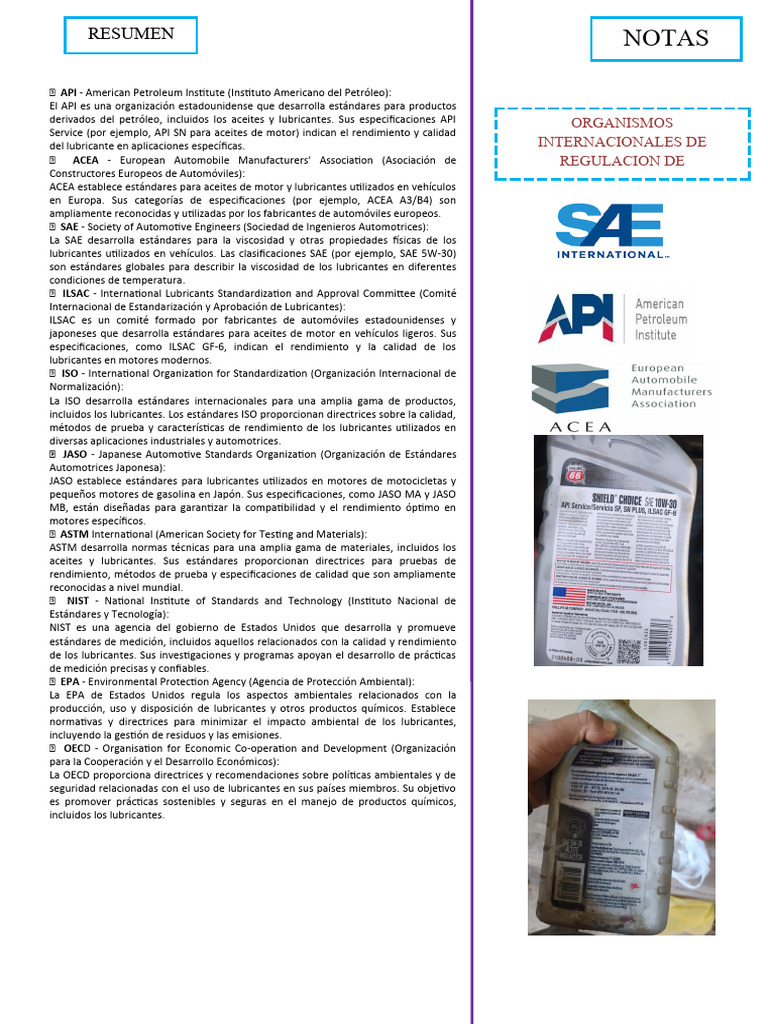 Estándares Globales de Lubricantes | PDF | Lubricante | Instituto ...
