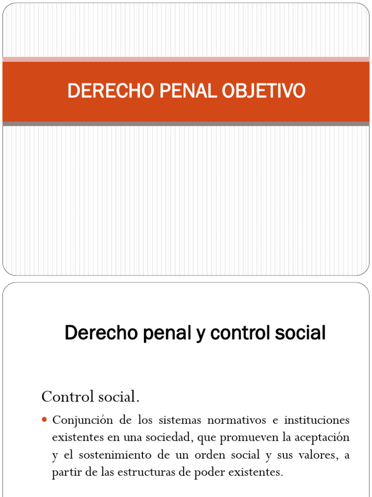 Derecho Penal Objetivo | PDF | Derecho penal | Castigos