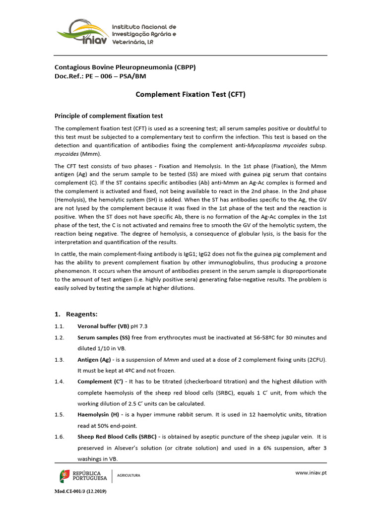 Prueba Del Complemento | PDF | Complement System | Immunoglobulin G