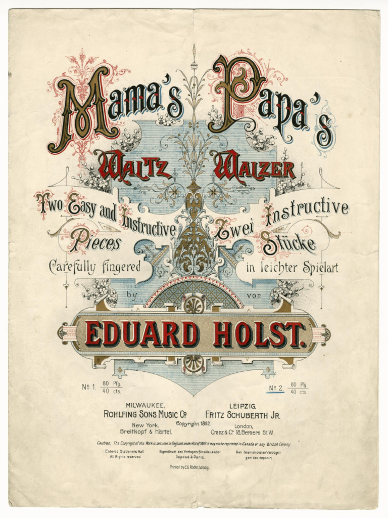 Papa's Waltz - 2 Easy and Instructive Pieces For Piano (Holst) | PDF